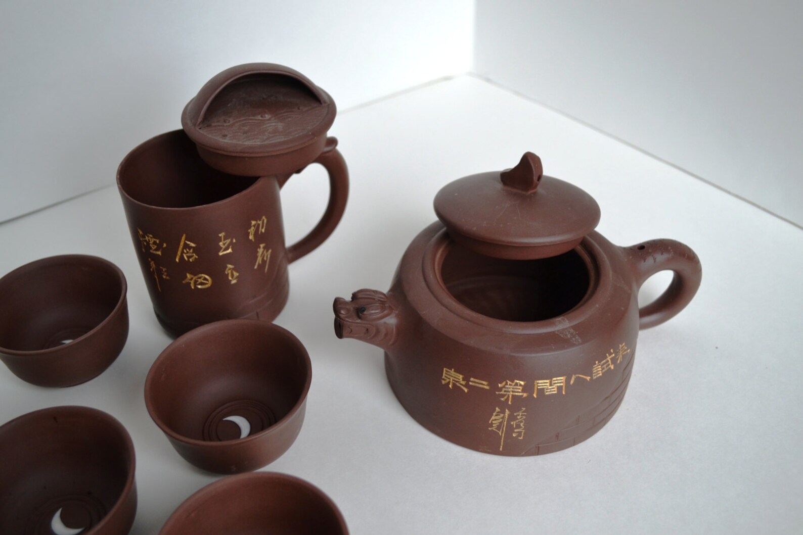 Young Vintage Authentic Chinese Red Clay Tea Set Signed and Numbered - Etsy