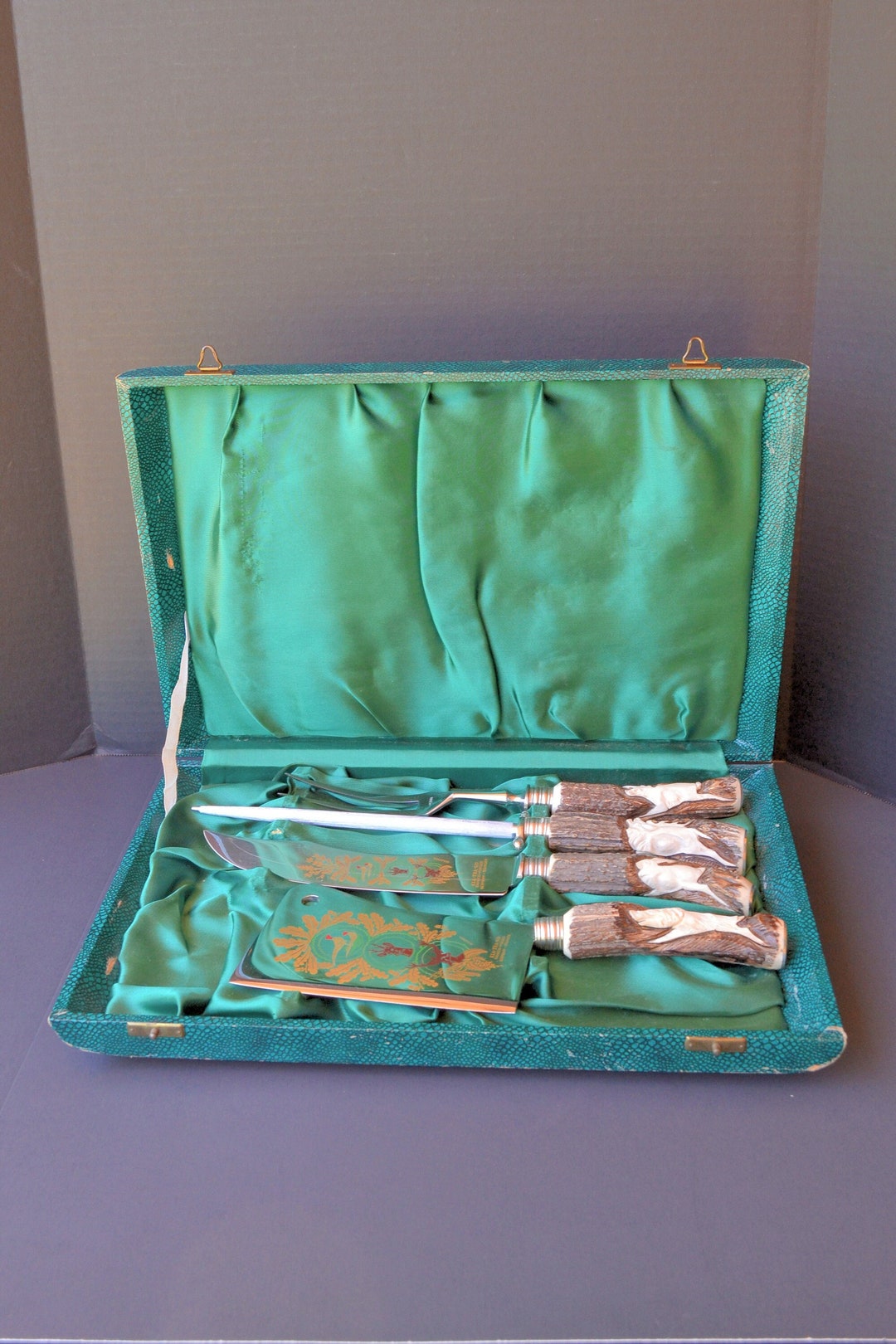 Vintage Kla-tra-so German Carving Knives Forged Stainless Steel Deer ...