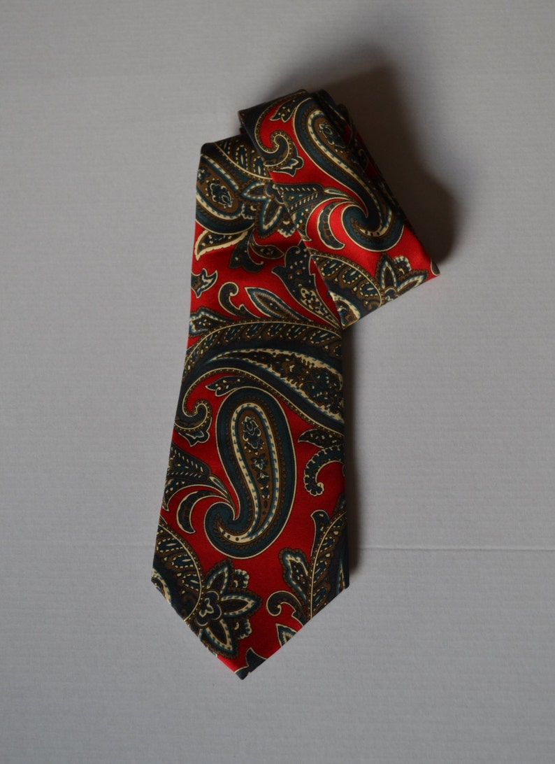 Mario Valentino Vintage Tie 100% Italian Silk Red With - Etsy