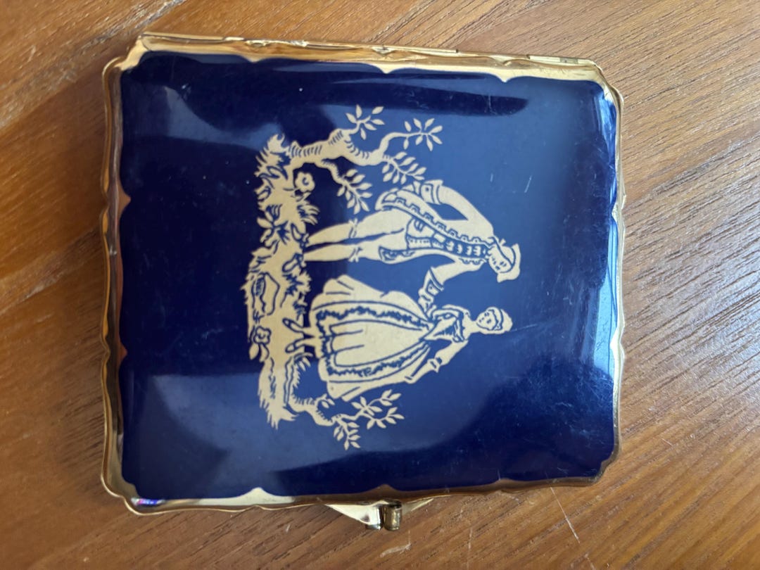 Vintage Rare Stratton Enameled Cigarette Case “the Courting Couple “ - Etsy