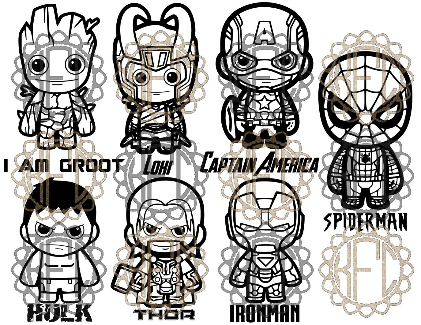 Cute Ironman Chibi Avengers Groot Hulk Captain Spiderman Thor - Etsy Canada