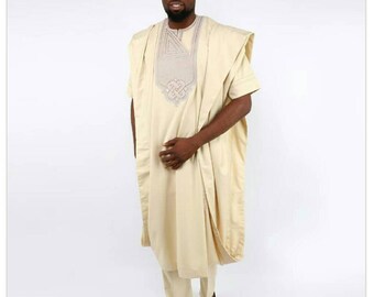 Agbada for Men with Short Sleeve Kaftan. 3 Pieces Traditional | Etsy