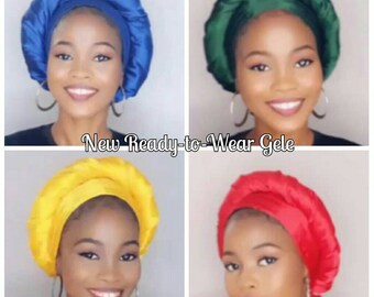 Pre-Tied GeleIpele African Gele Set Wear as a Hat. Gele | Etsy