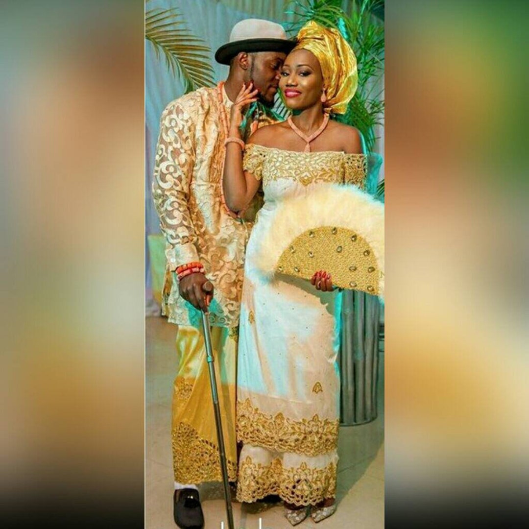 Niger Delta/benin Traditional Wedding Couples Outfit, Complete Outfit ...