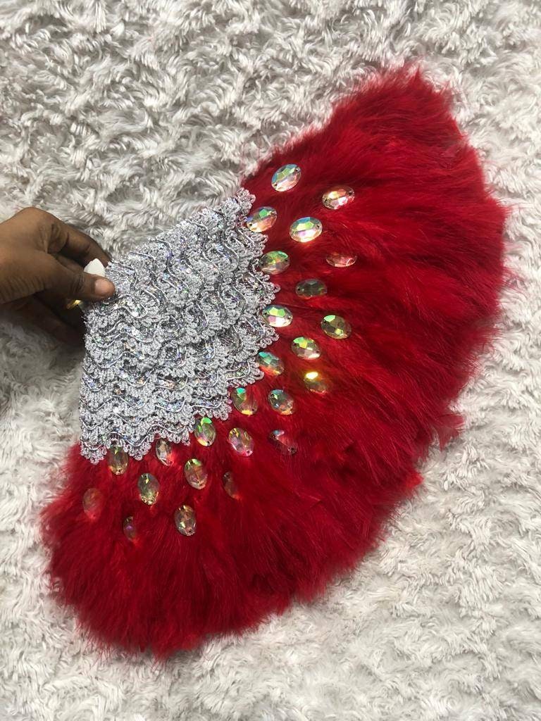 Feather Traditional African Wedding Hand Fan African Bridal - Etsy