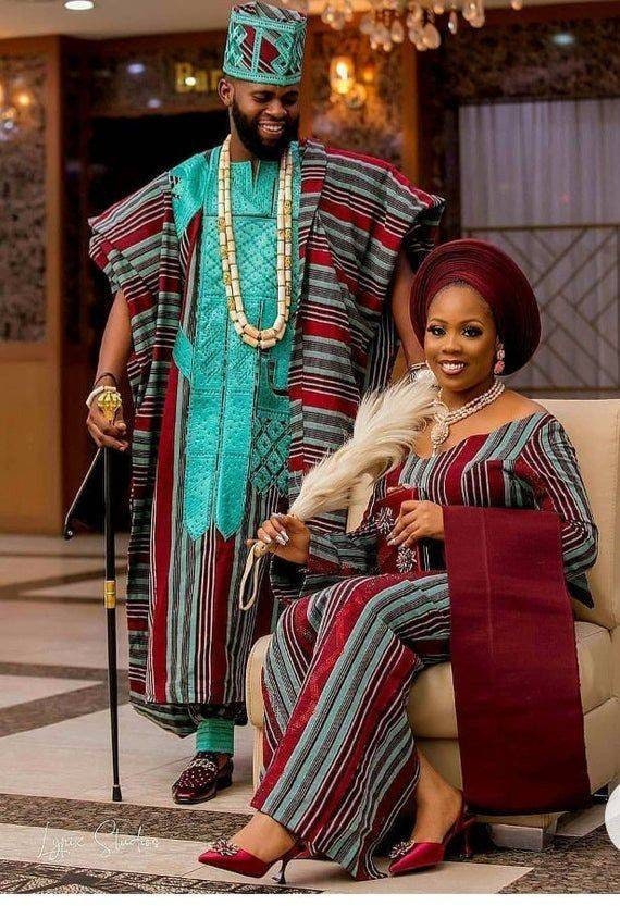 2023 African Couples Traditional Wedding Outfit Aso-oke ... 2023 African Couples Traditional Wedding Outfit Aso-oke ...