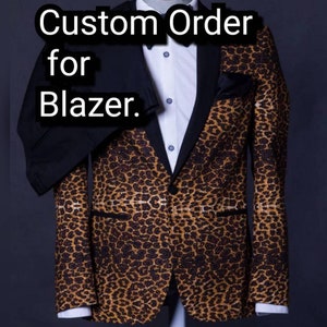 Custom Order : Men's Animal Skin Print Blazer - Etsy