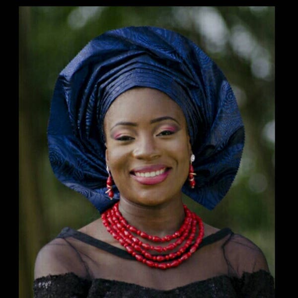 Navy Blue Ready to Wear Gele - Etsy