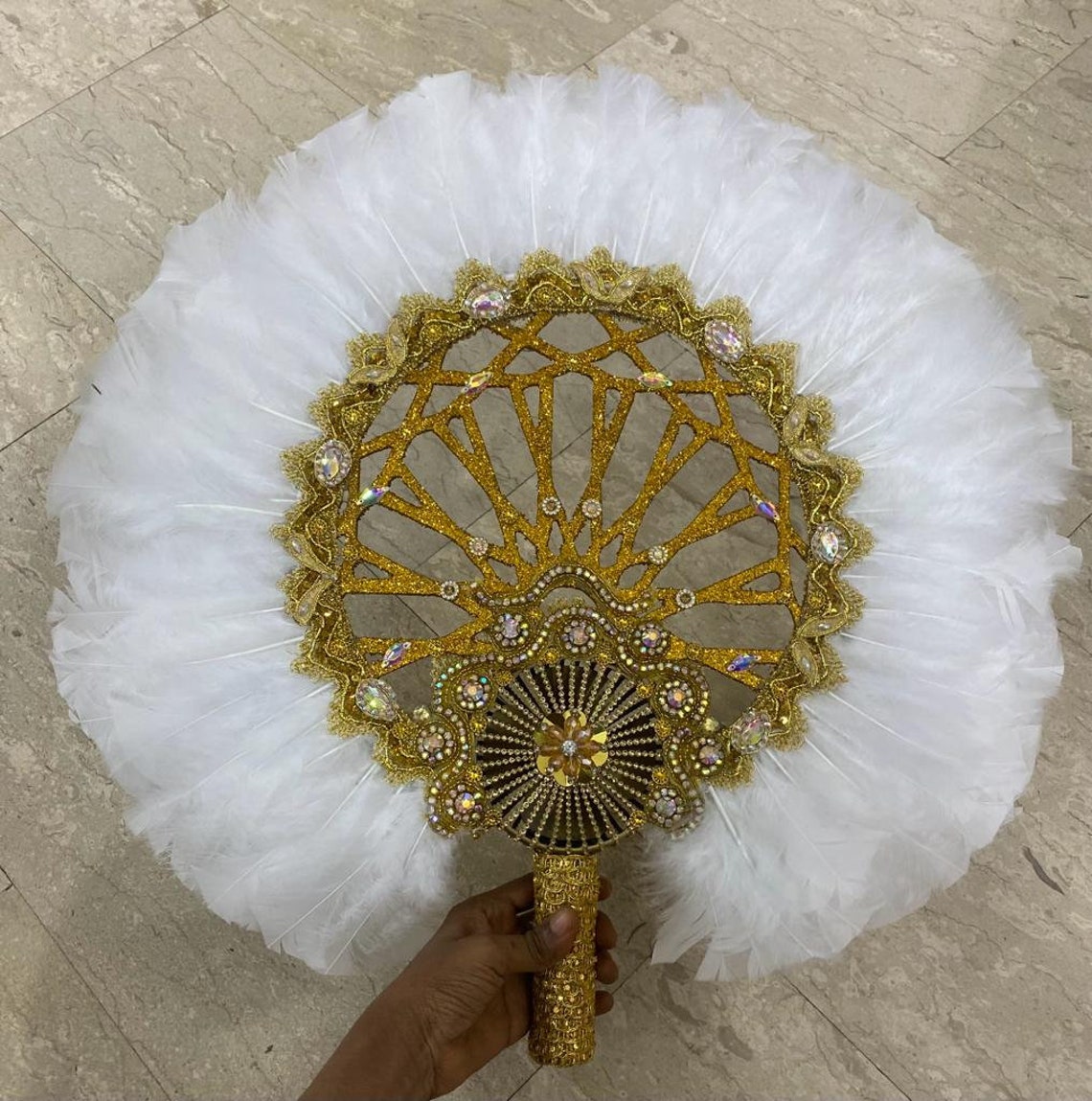New Design Round Traditional Wedding Handfan With Battery - Etsy