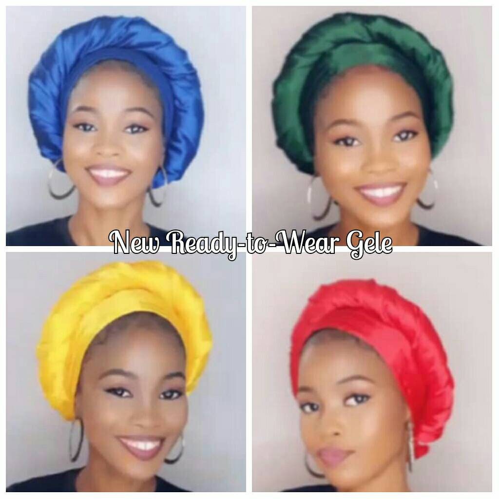 New Style Pre-tied Gele Trending African Gele, Gele Head Wrap.auto-gele ...