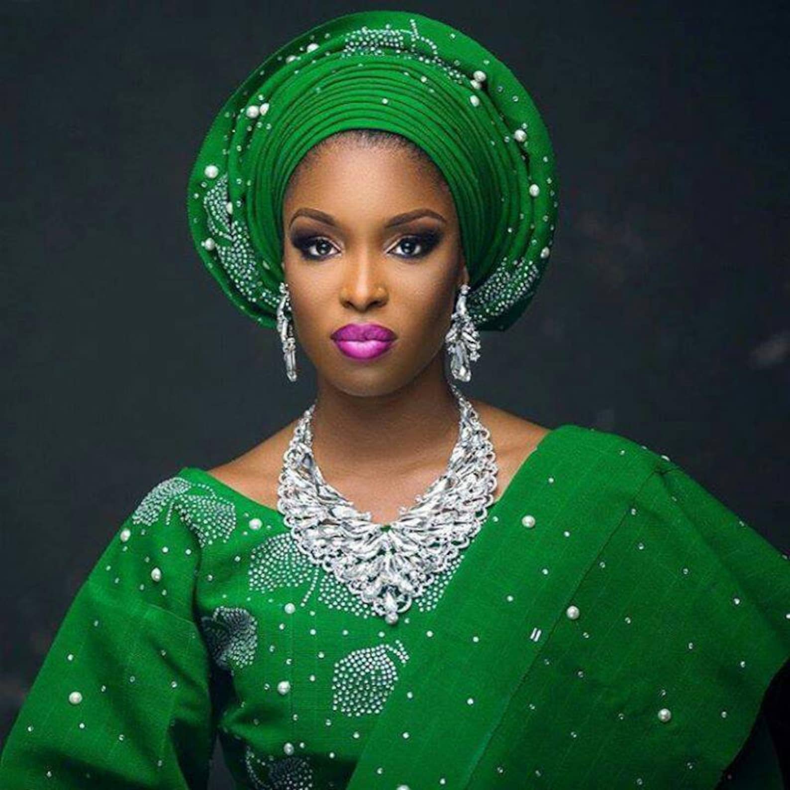 Embellished Aso-oke Fabric With Option for Gele Headgear, Ipele ...