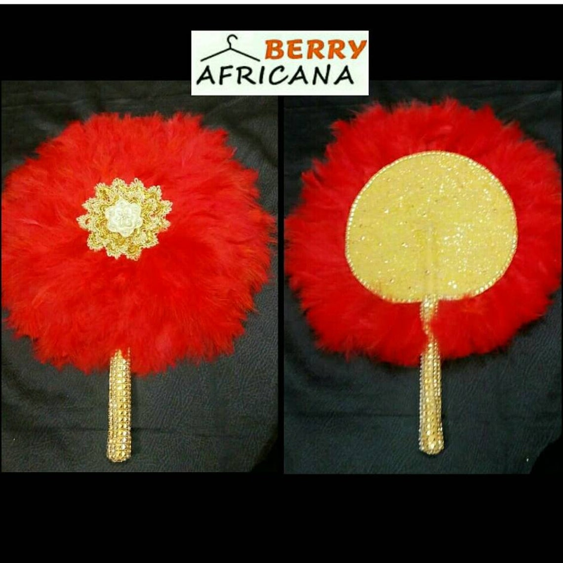 Round Shaped Feather Traditional African Wedding Hand Fan | Etsy