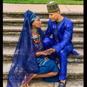 Fulani/hausa Couple's Outfit With Accessories for African Bride and ...