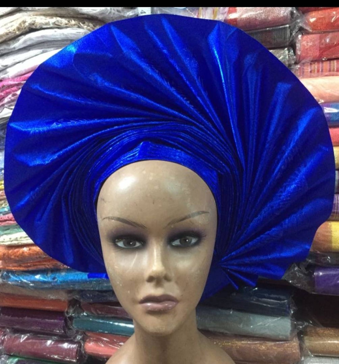 Pre-tied Geleipele, African Gele Set, Wear as a Hat. Gele Head Wrap ...