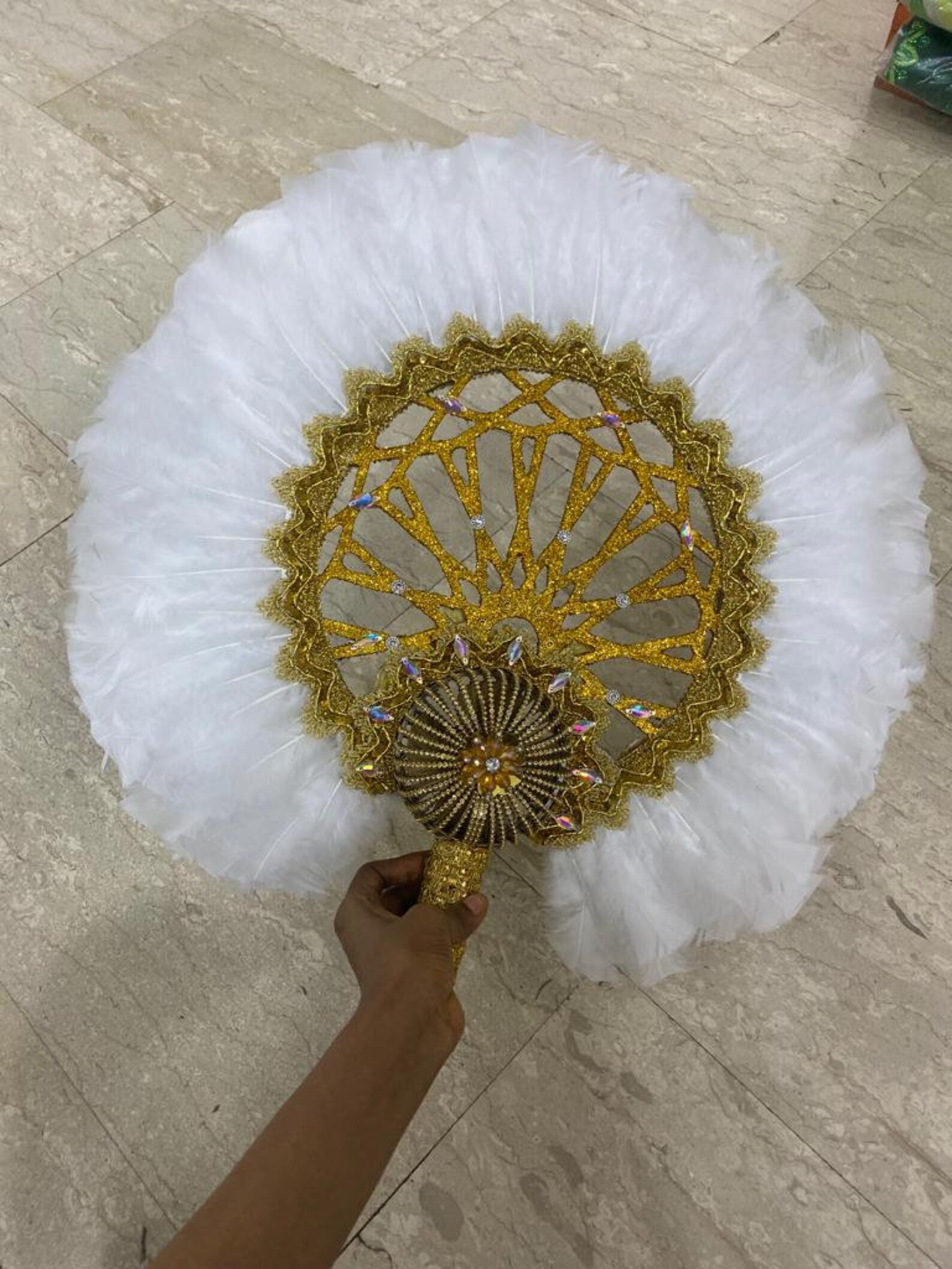 New Design Round Traditional Wedding Handfan With Battery - Etsy