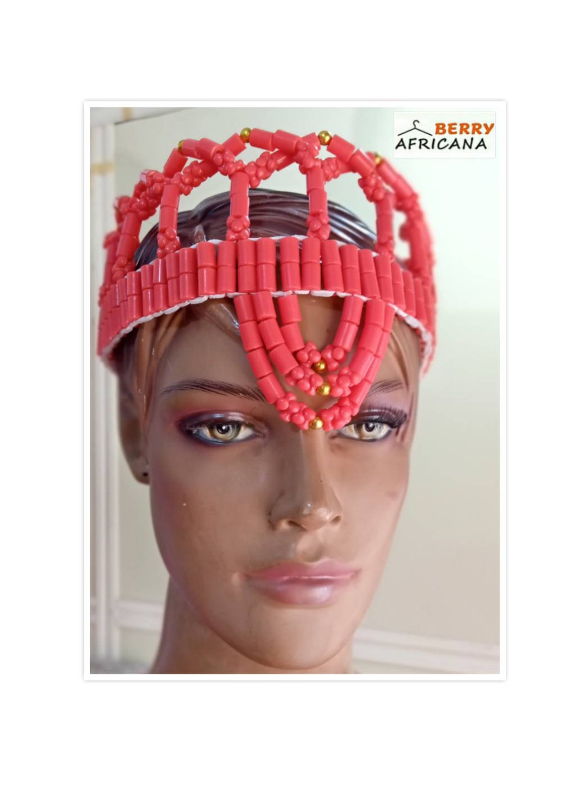 African Beaded Crown for Nigerian Bride Edo Bride Ibo Bridal - Etsy