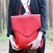 Red Backpack for Women, Vegan Leather Backpack, Small Daypack ...