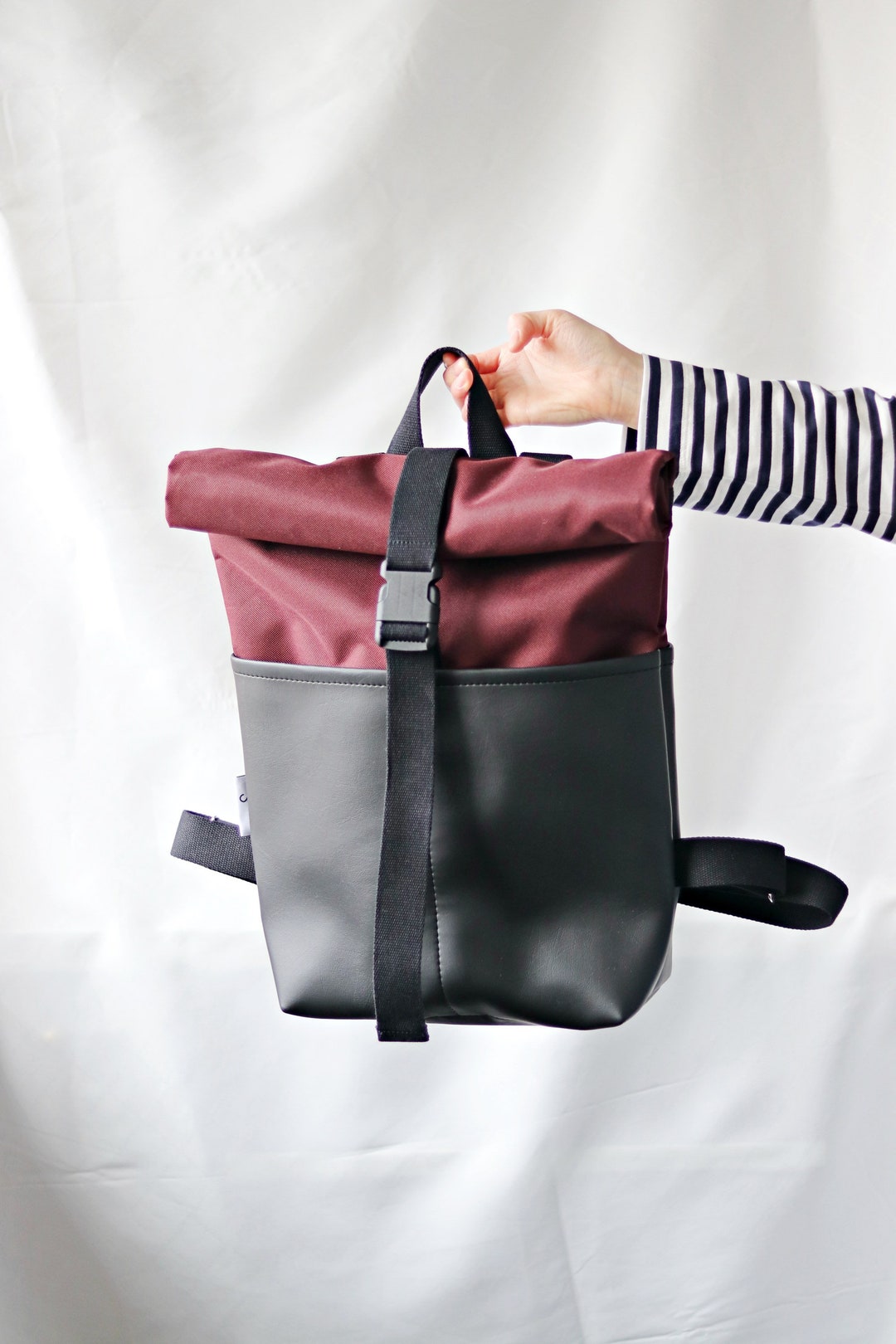 Roll Top Backpack for Women Laptop Daypack Rolltop Rucksack for Men ...