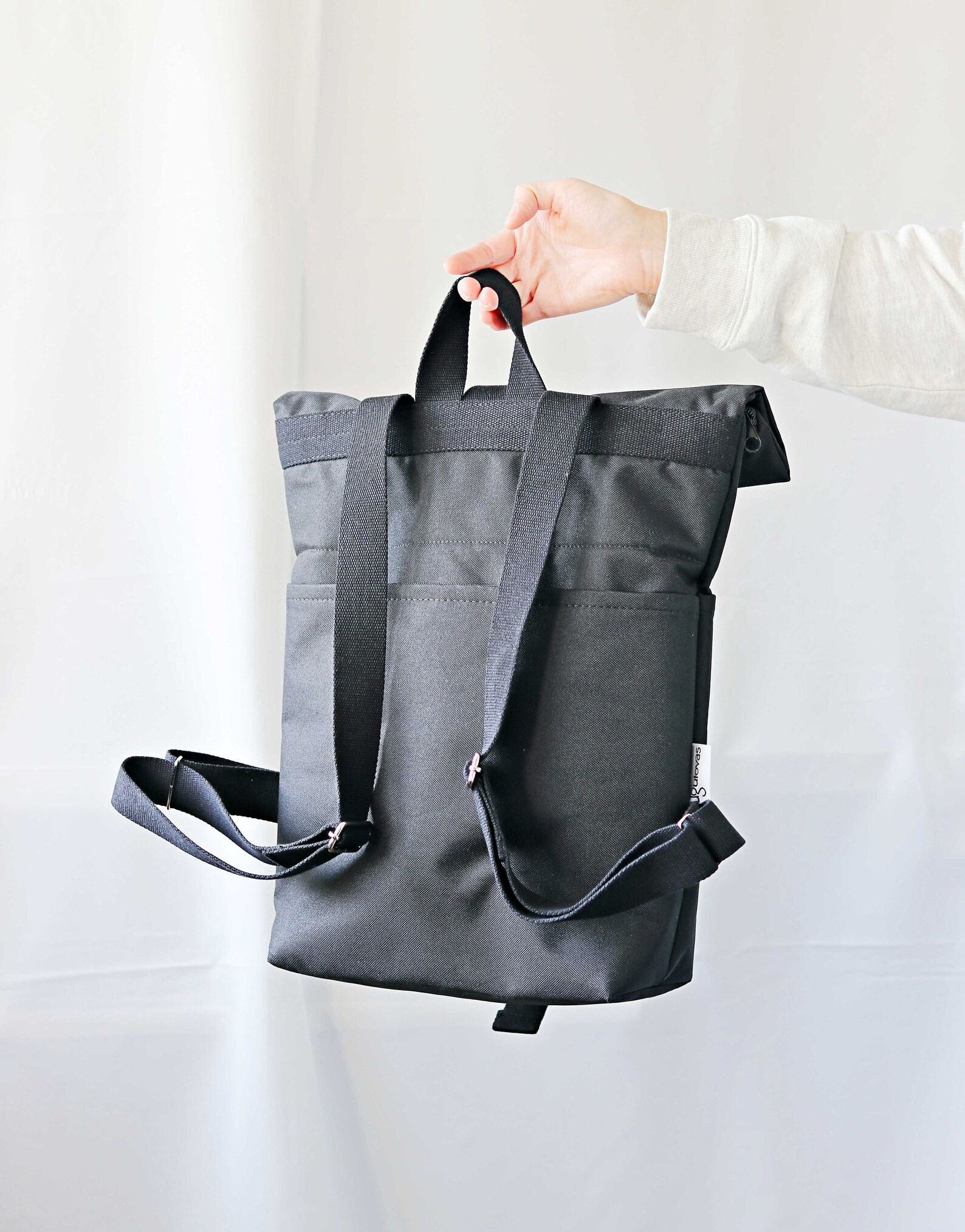 Vegan Cordura Rolltop Backpack: Handmade Travel Rucksack - Etsy