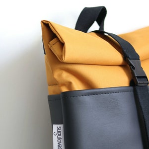 Roll Top Backpack Mens Leather Backpack Laptop Backpack for - Etsy