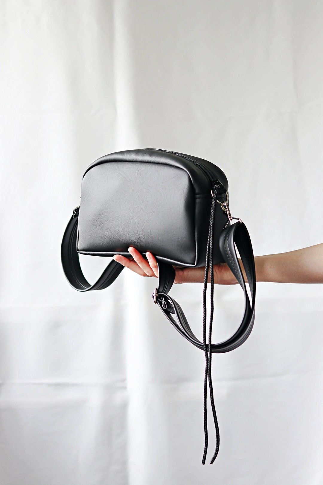 Black Crossbody Bag for Women Vegan Shoulder Bag Vegan Leather Box Bag ...