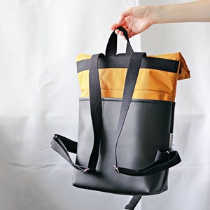 Roll Top Backpack Mens Leather Backpack Laptop Backpack for - Etsy