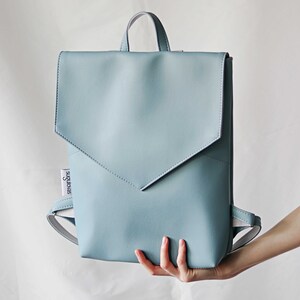 Vegan Leather Backpack for Women Minimal Back Pack Purse Faux Leather ...