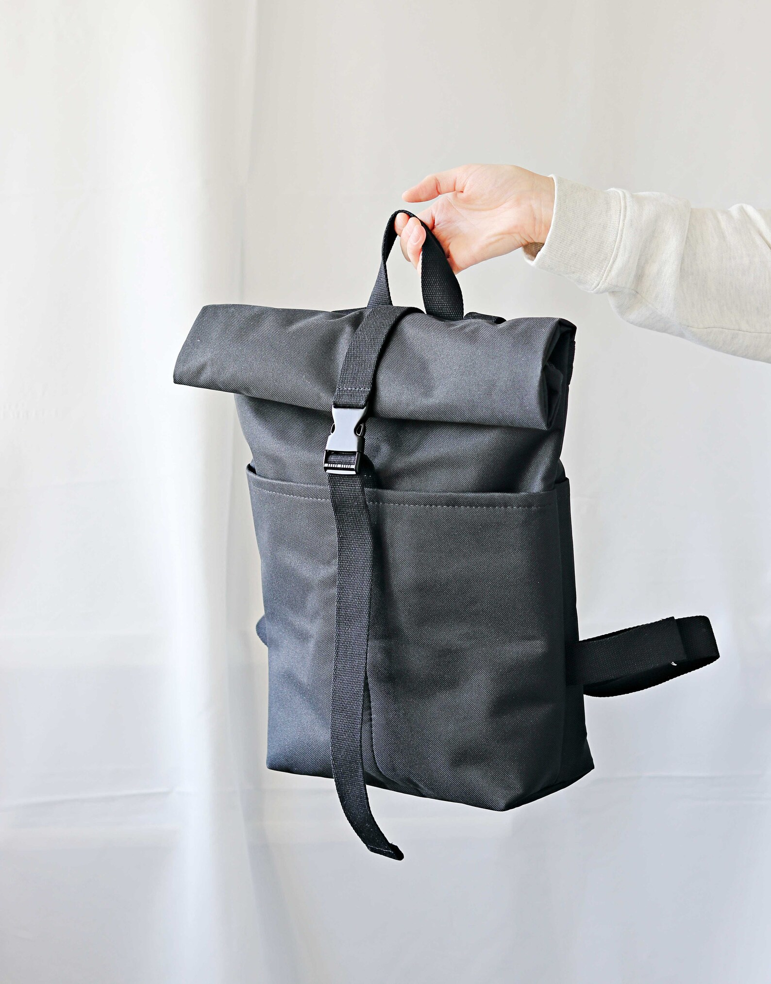 Vegan Cordura Rolltop Backpack: Handmade Travel Rucksack - Etsy