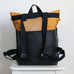 Roll Top Backpack Mens Leather Backpack Laptop Backpack for - Etsy