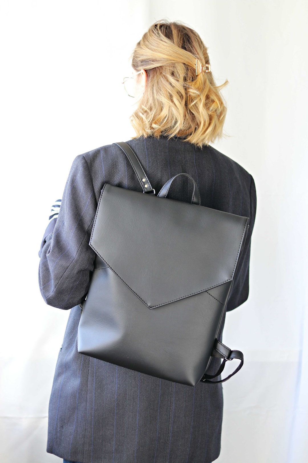 Vegan Goth Backpack for Girls Gothic Backpack Black Faux Leather ...