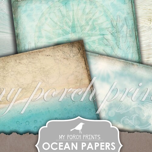 Junk Journal Ocean Papers Printable Mermaid Sea Ocean | Etsy