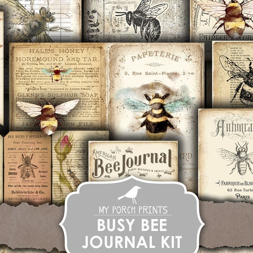 Junk Journal Kit Busy Bee Bundle Printable Ephemera Pack - Etsy Junk Journal Kit Busy Bee Bundle Printable Ephemera Pack - Etsy