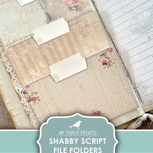 Junk Journal Printable File Folders Digital Ephemera Pack - Etsy