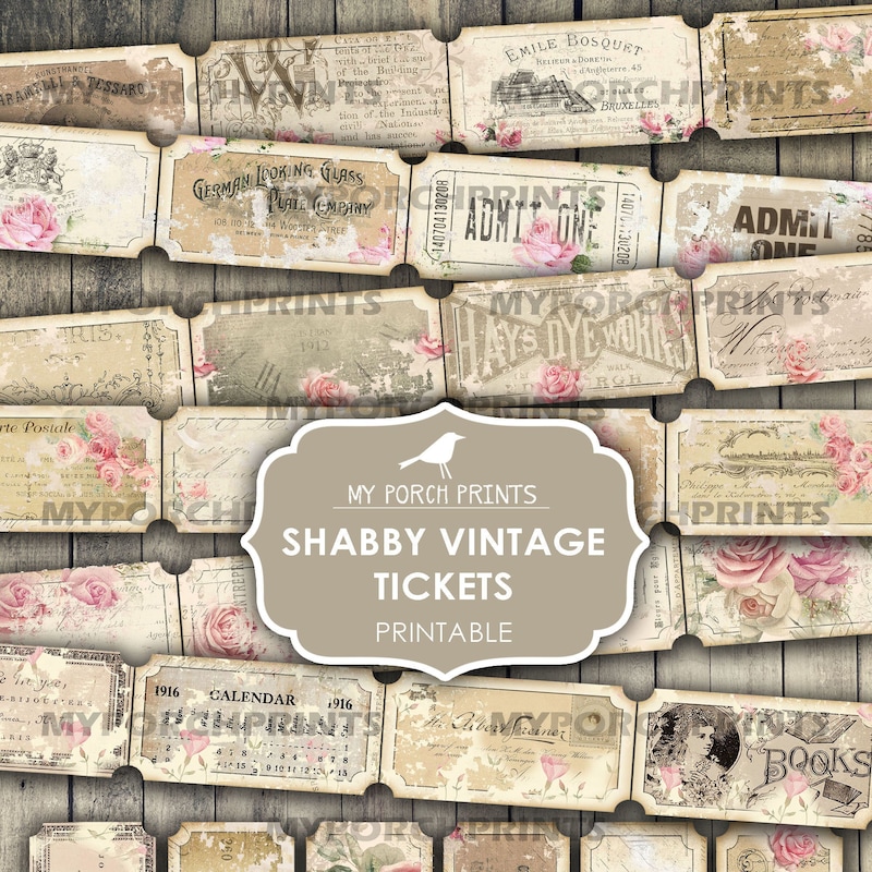 Shabby Pink Tickets - Etsy