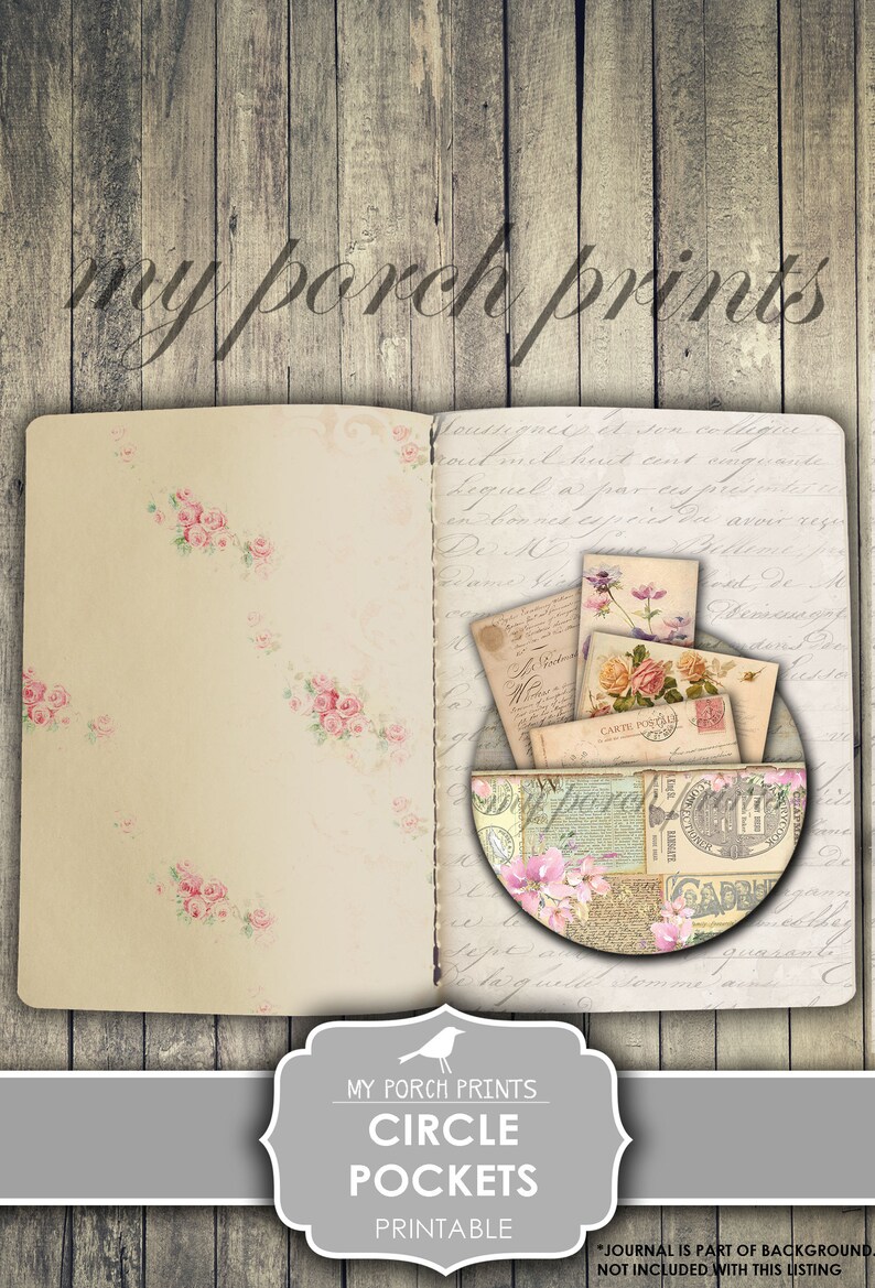Circle Pockets, Junk Journal, Kit, Printable, Paper, Craft Kit ...