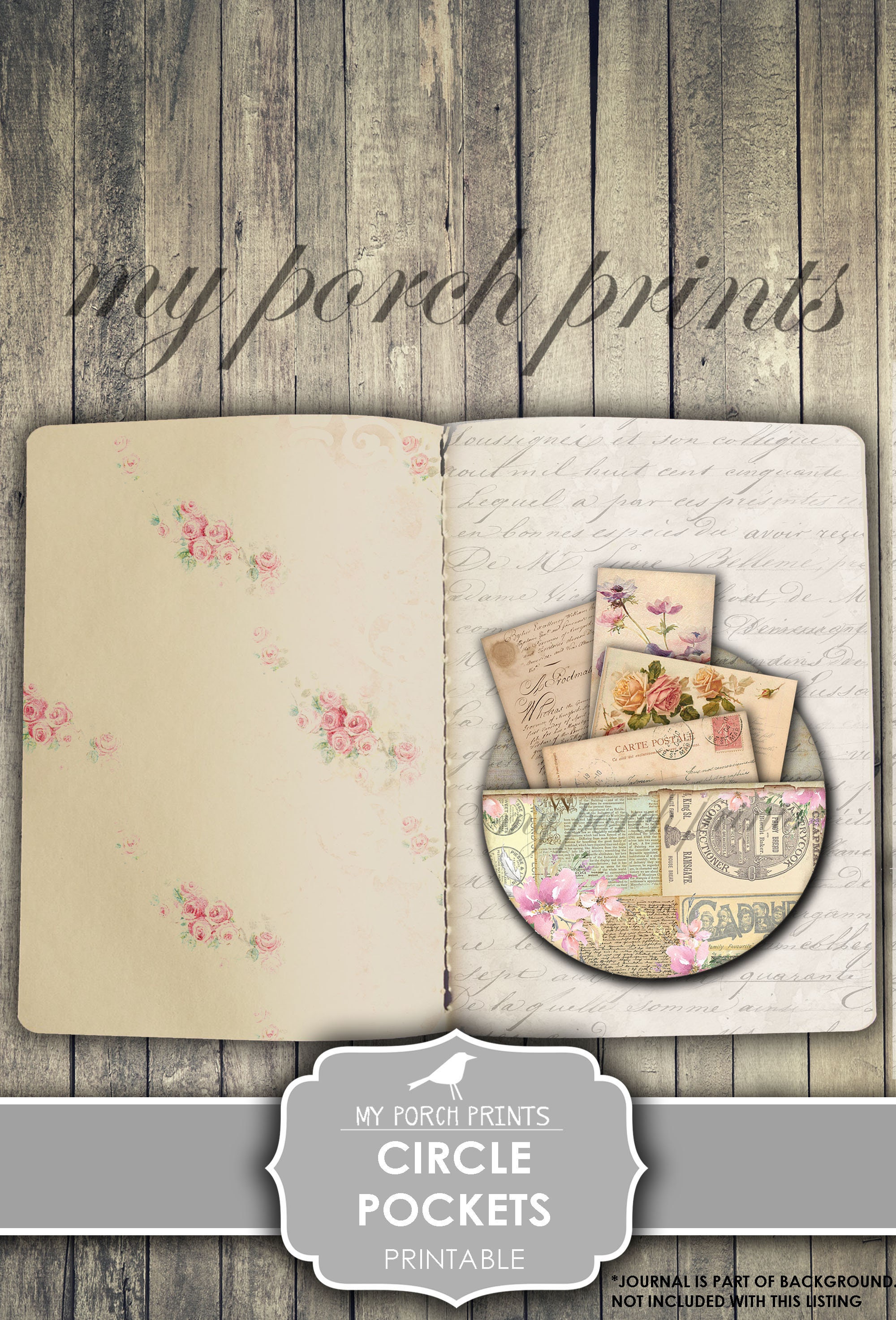 Circle Pockets, Junk Journal, Kit, Printable, Paper, Craft Kit ...