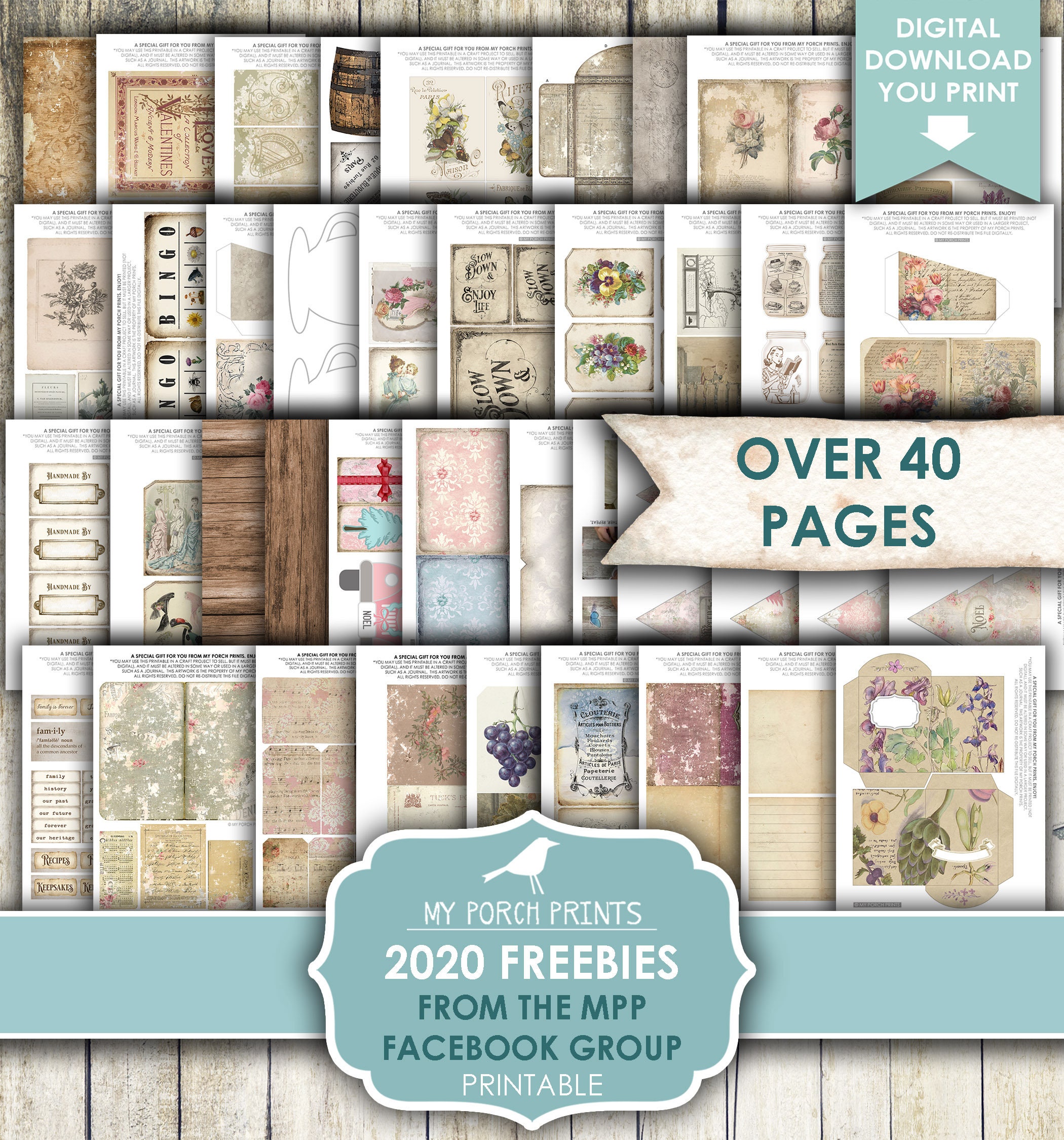 Junk Journal Freebies From 2020 Facebook Group Ephemera - Etsy