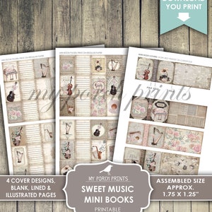 Mini Books, Sweet Music, Junk Journal, Instrument, Piano, Violin, Music ...