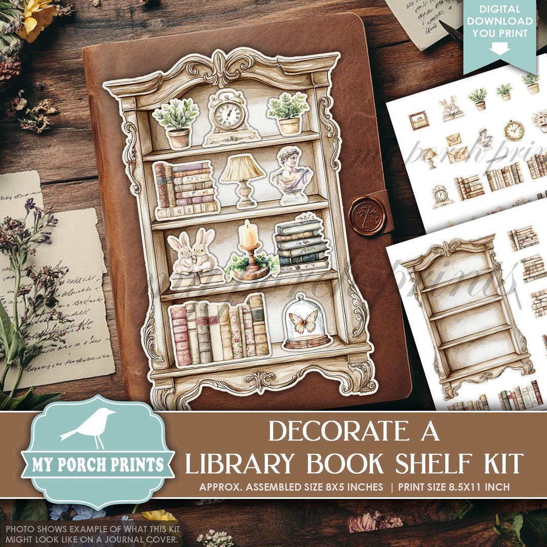 Decorate a Library Book Shelf Kit, Books, Bookshelf, Bookcase, Cricut ...
