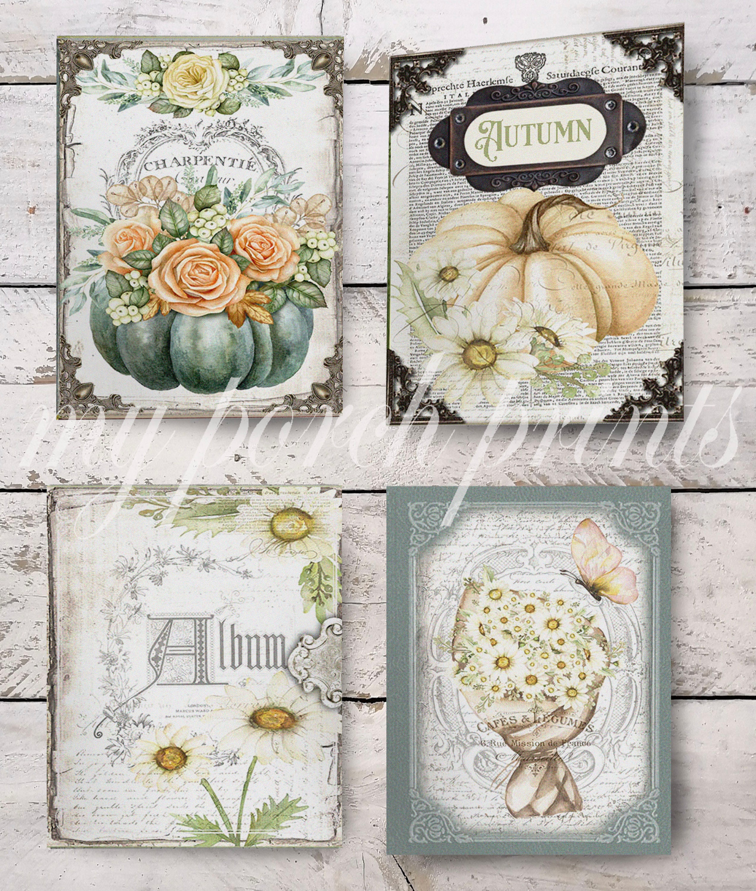 Mini Books, Almost Autumn, Junk Journal, Fall, Pumpkin, Blue, Green ...