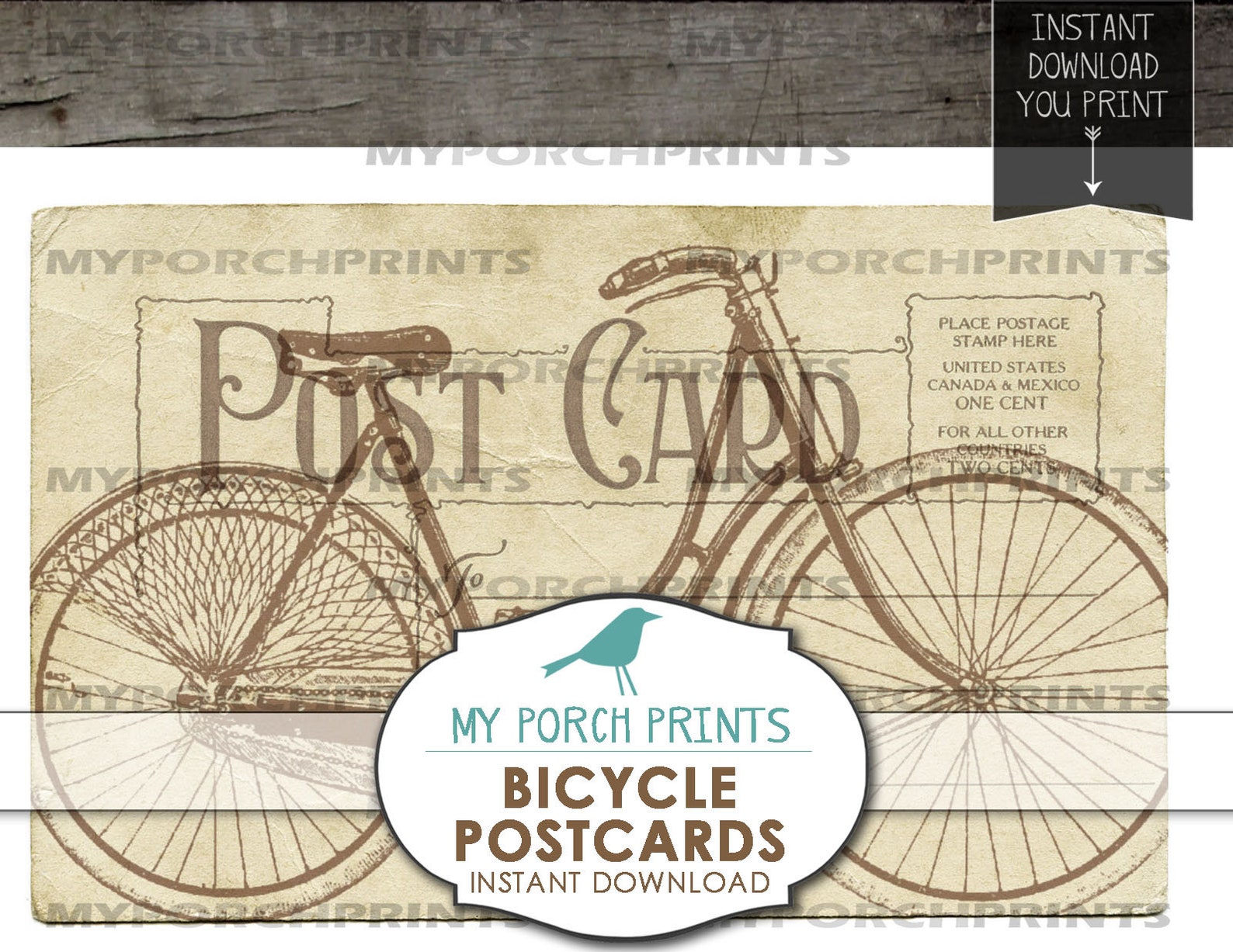 Bicycle Postcards, Scrapbook, Bike, Vintage, Post Card, Junk Journal ...