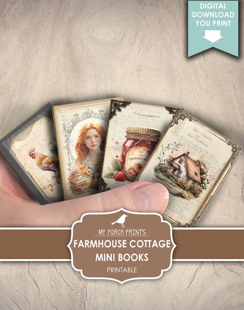 Mini Books, Farmhouse Cottage, Junk Journal, Farm, Cottagecore, Animals ...