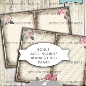 Junk Journal, Rose, Ledger, Journal Pages, Printable Papers, Junk ...