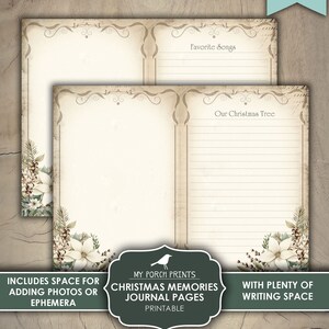 Christmas Memories Junk Journal Pages, Neutral, Planner, Memory ...