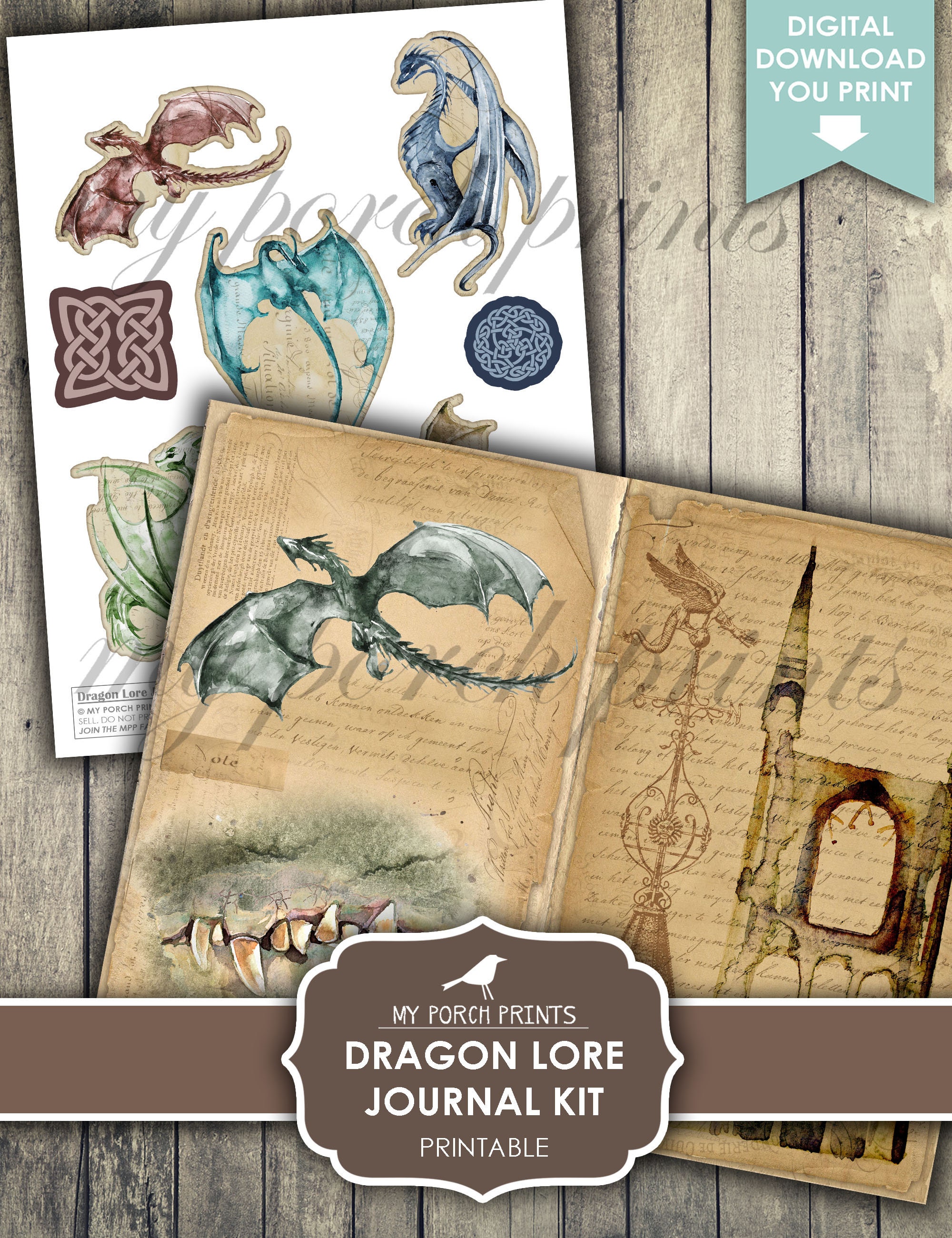 Junk Journal Kit Dragons Dragon Lore Nature Magic Boy - Etsy