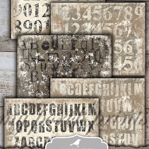 Junk Journal, Paper, Letters, Numbers, Industrial, Grunge, Printable ...