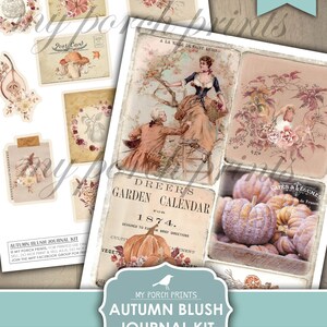Junk Journal Kit, Autumn, Blush, Fall, Pumpkin, Pink, Apple, Paper ...