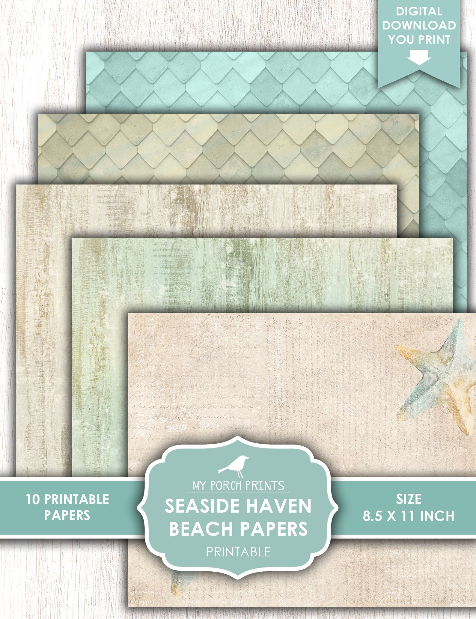 Junk Journal, Papers, Seaside, Haven, Beach, Vacation, Hawaii, Coast ...