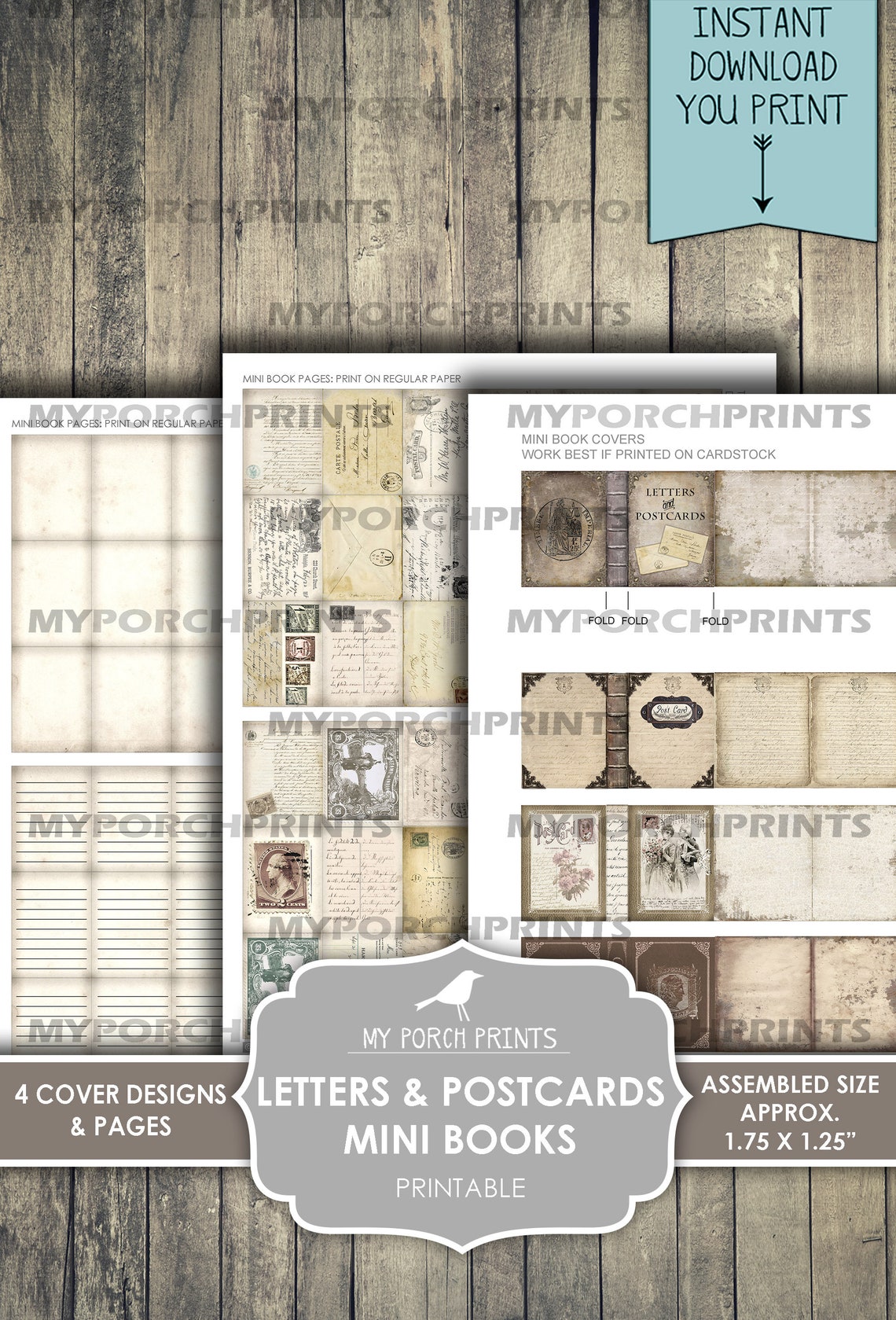 Mini Book Postcard Letter Junk Journal Craft Kit - Etsy