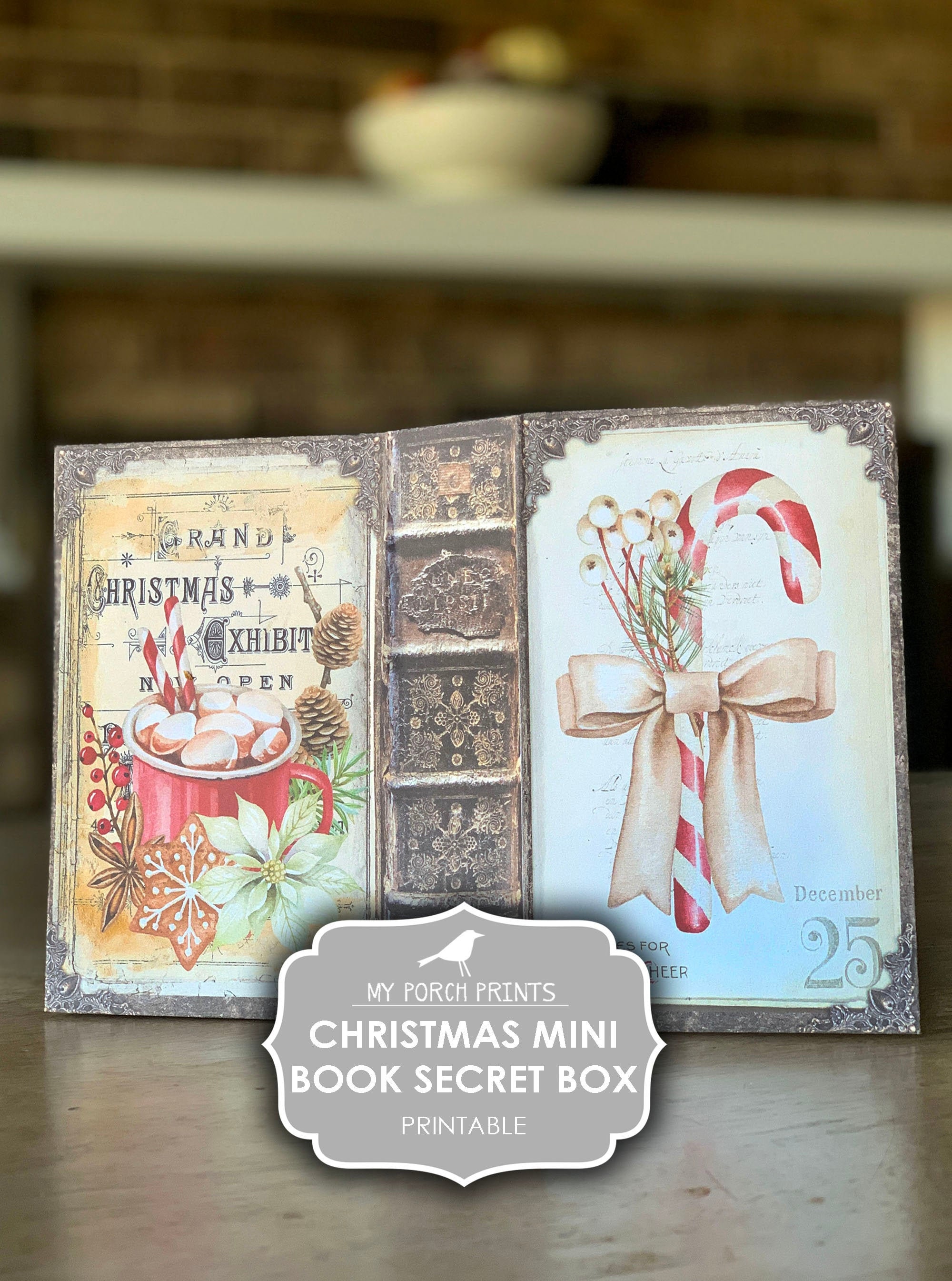 Christmas Mini Books Secret Cabinet Box Junk Journal Craft - Etsy